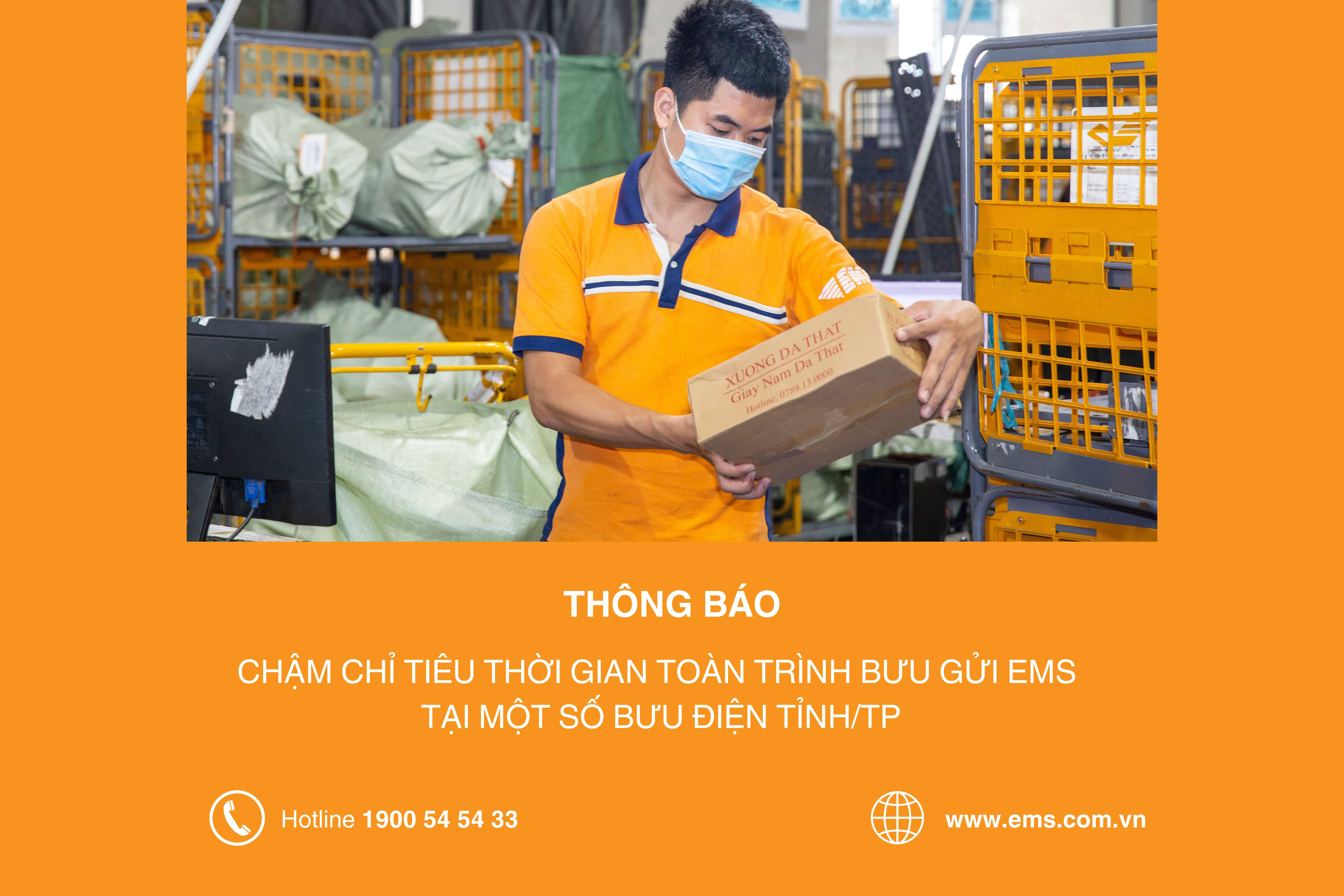 EMS | Thông báo về việc chậm chỉ tiêu thời gian toàn trình bưu gửi EMS tại Bưu điện tỉnh Tiền Giang
